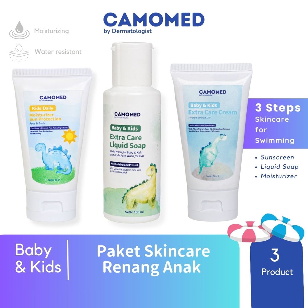 Jual Paket Skincare Renang CAMOMED - Sabun - Pelembab - Sunscreen ...