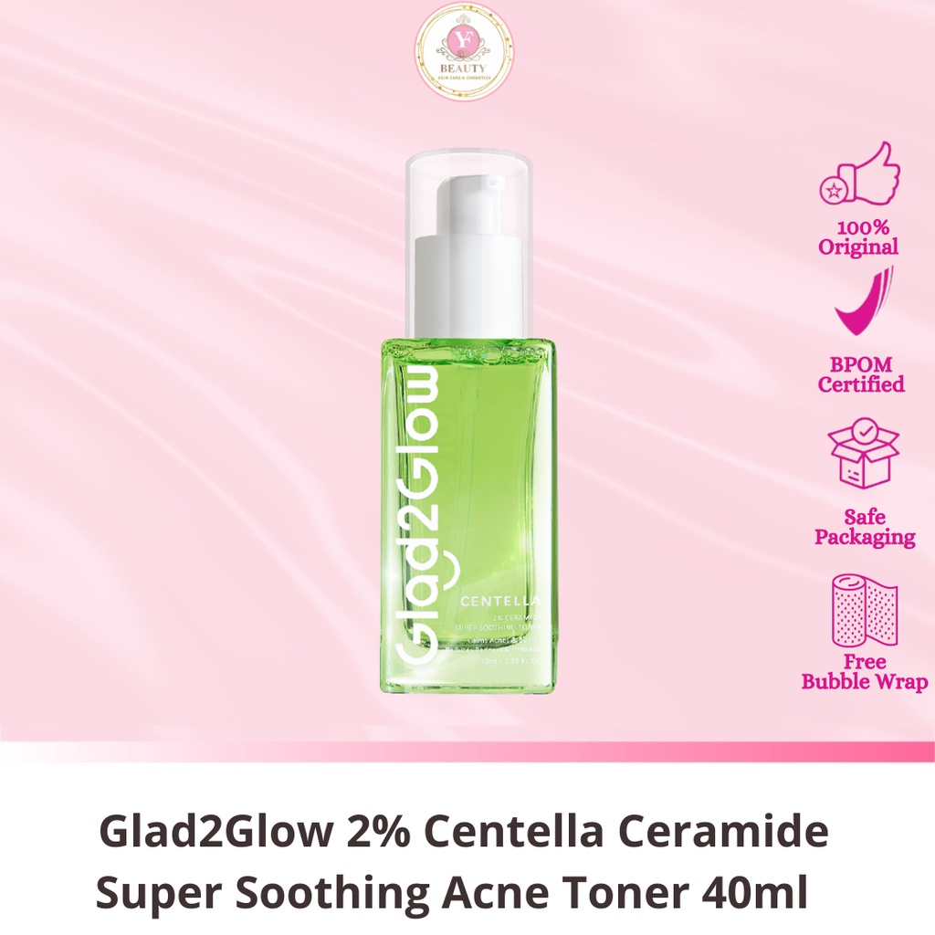 Jual YF BEAUTY GLAD2GLOW - Centella 2% Ceramide Super Soothing Toner 40ml | Shopee Indonesia