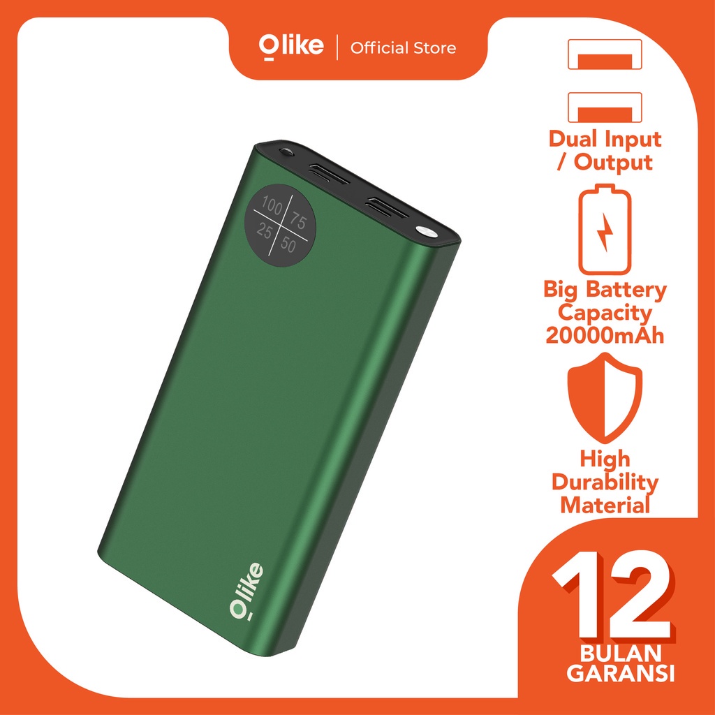 Jual POWER BANK Olike P4 20.000 mAh Dual input output LED Battery ...