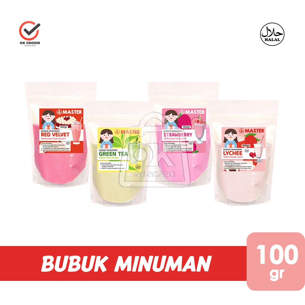 Jual Bubuk Minuman Rasa MASTER Powder Drink Murah Pop Ice Blended (100 ...