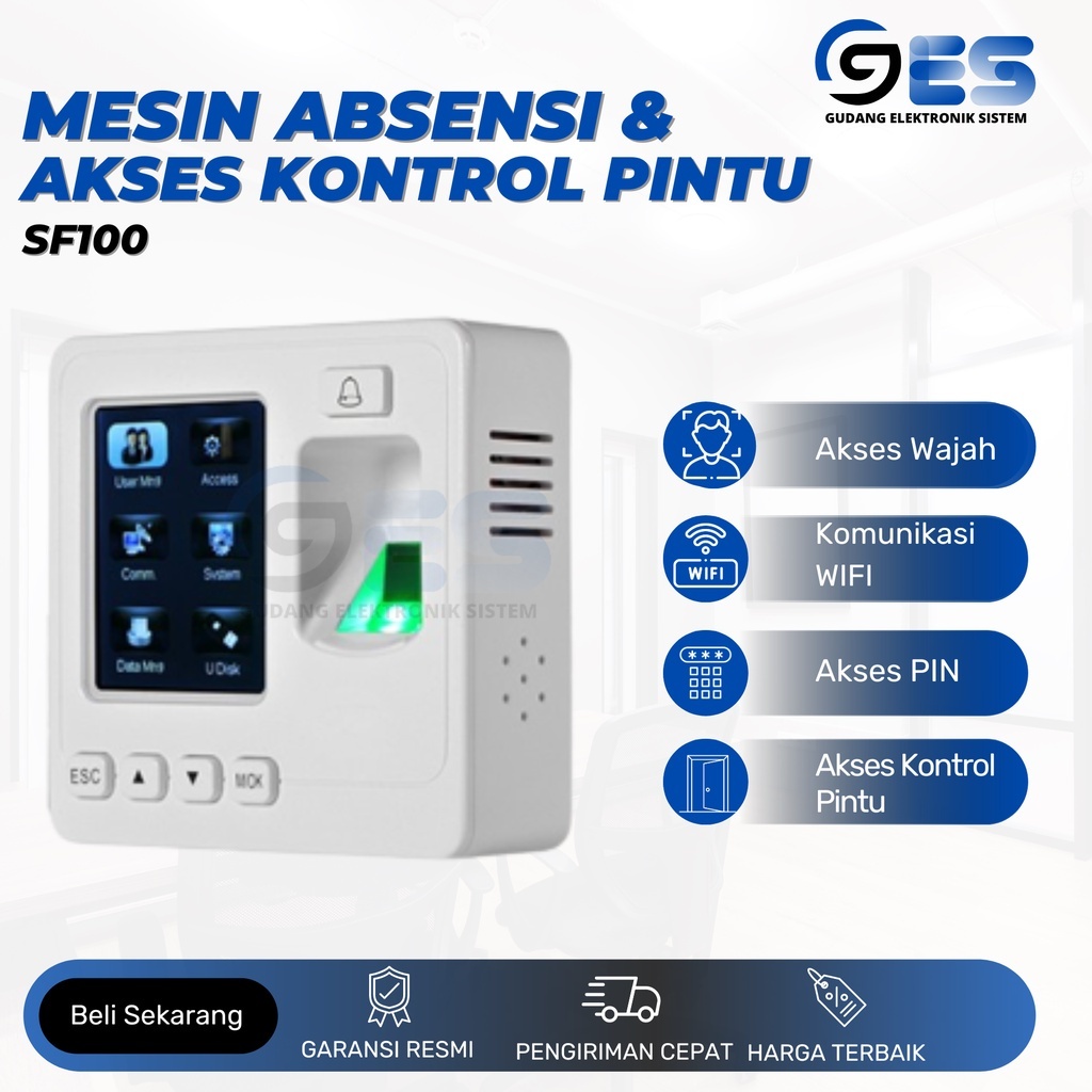 Jual Mesin Absensi Fingerprint Sidik Jari dan Akses Pintu ZKTeco SF100 Bergaransi | Shopee Indonesia