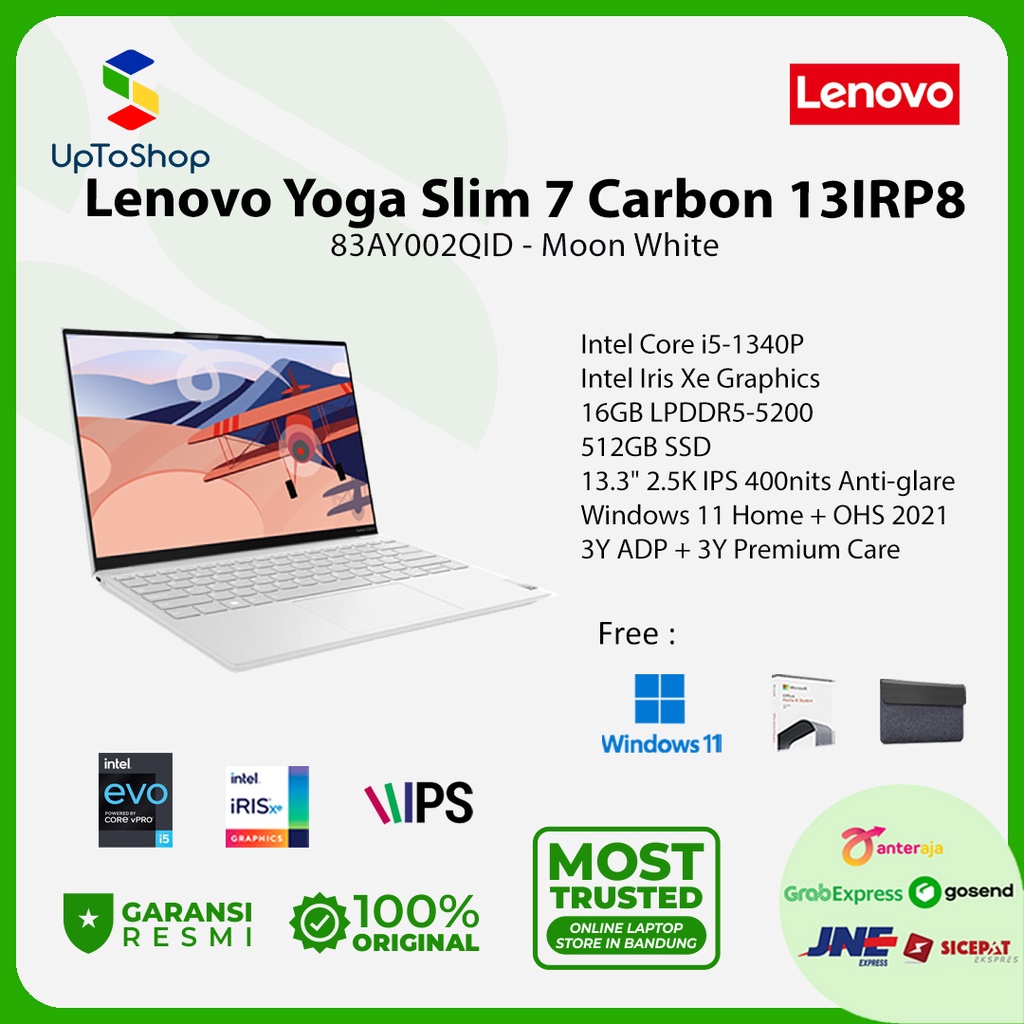 Jual Lenovo Yoga Slim 7 Carbon 13IRP8 2QID Core i5-1340P 16GB 512GB W11 ...