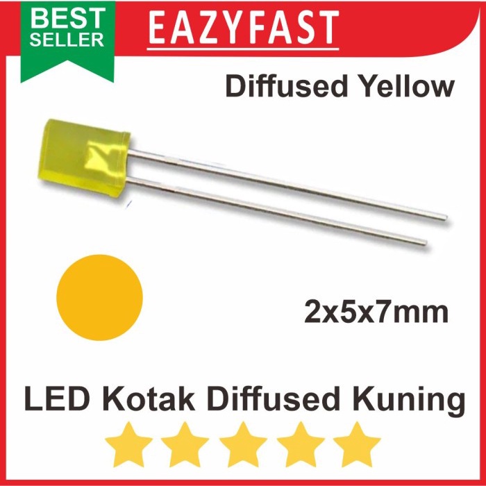 Jual LED Kotak 5mm 5 mm Diffused Yellow Kuning Petak Persegi Panjang ...