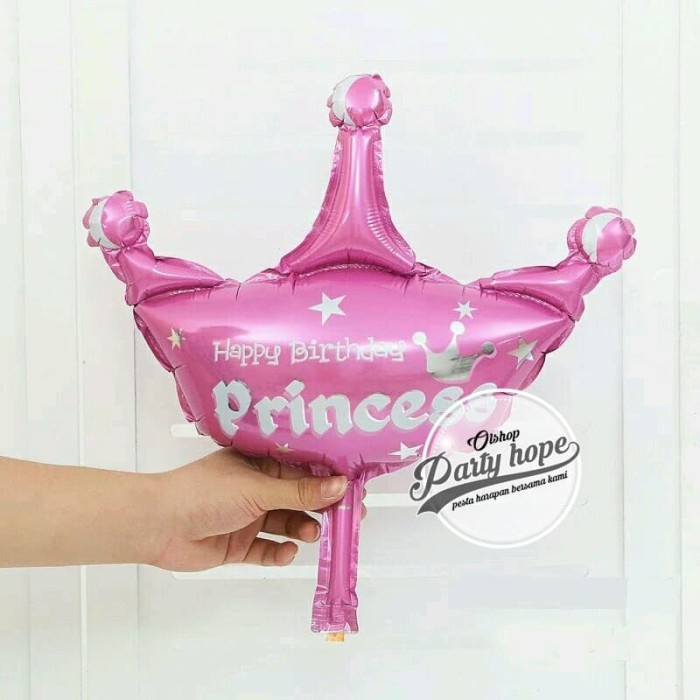 Jual balon mahkota princes pink mini / balon foilcrown princess ...
