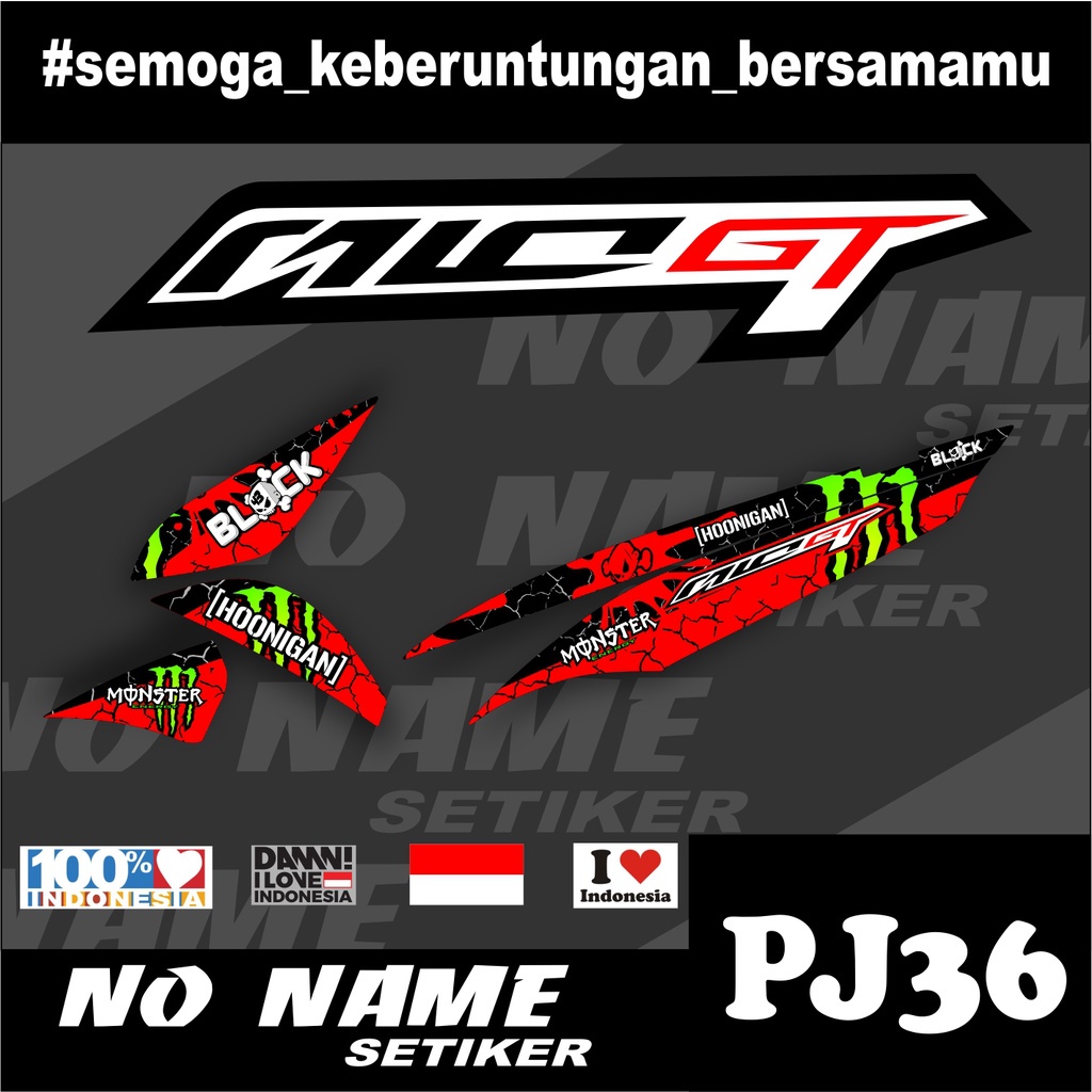 Jual STIKER VARIASI STRIPING YAMAHA MOTOR MIO GT (pj36) STICKER MOTIF ...