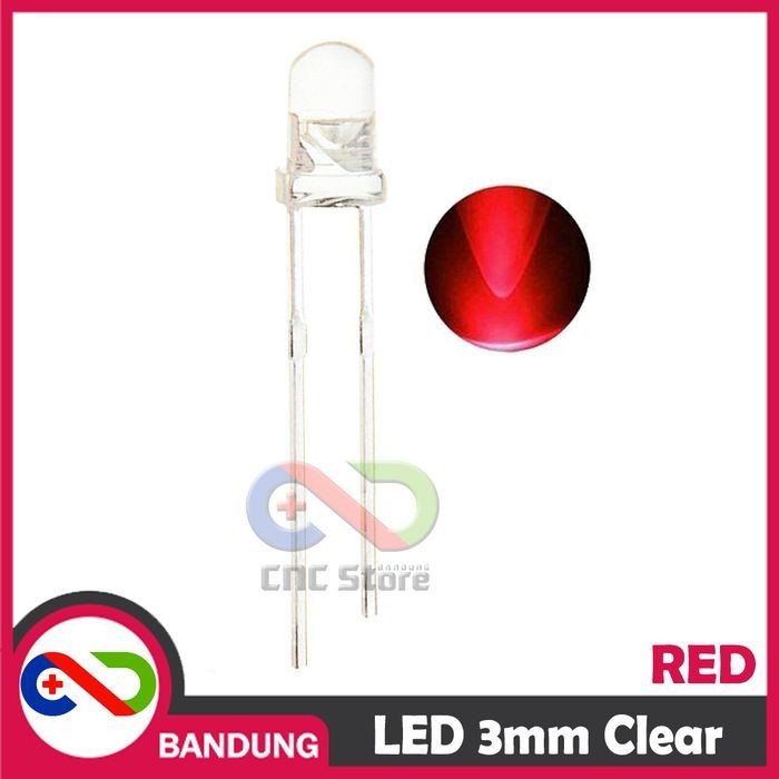 Jual 10PCS LED 3MM F3 SUPER BRIGHT RED MERAH CLEAR | Shopee Indonesia