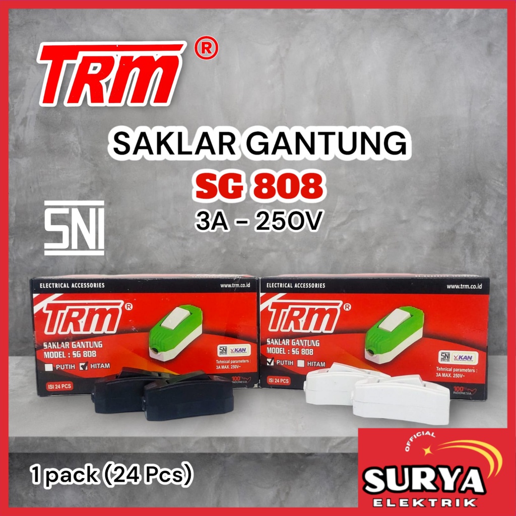 Jual Saklar Gantung TRM SG-808 3A 250V SNI Hitam Putih | Shopee Indonesia
