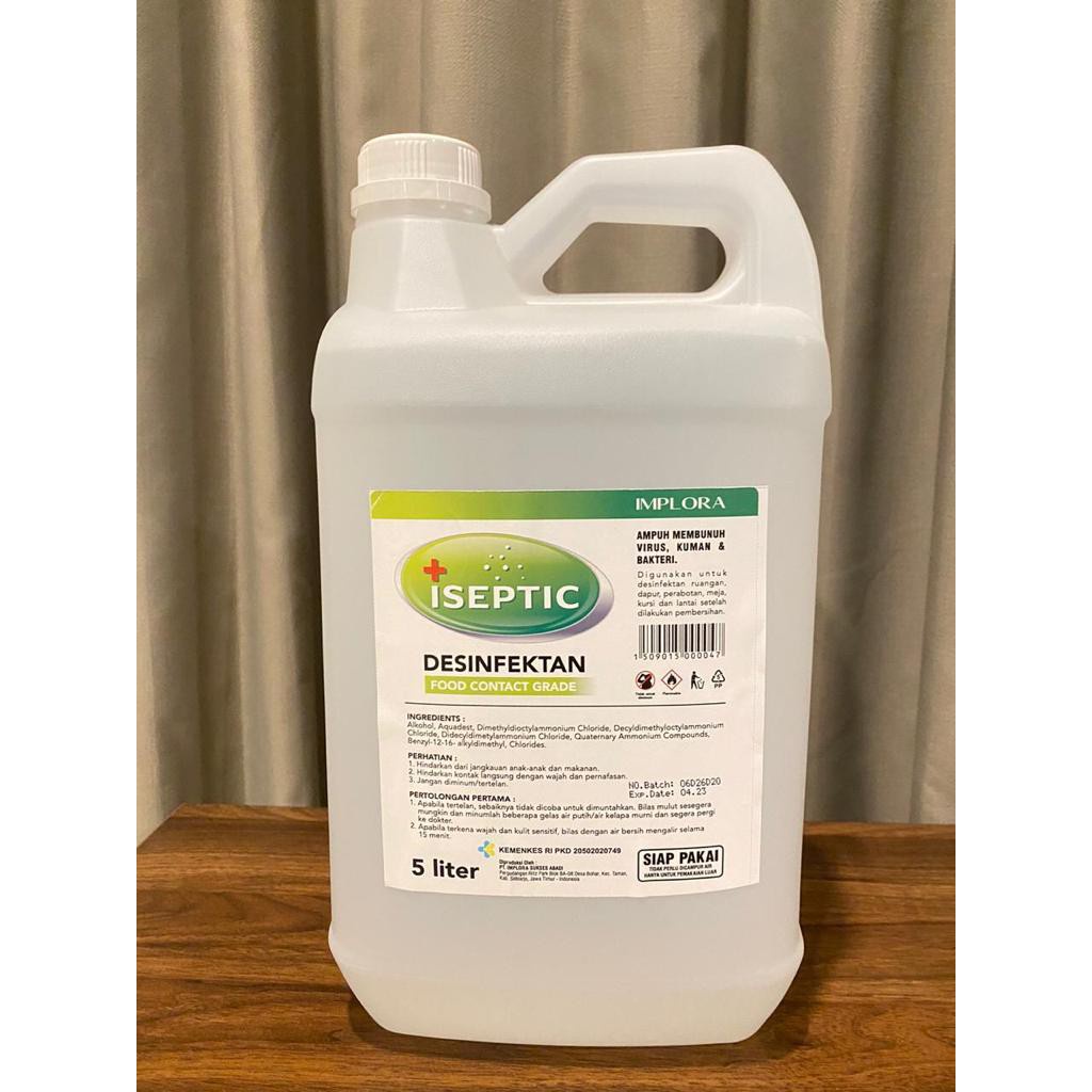 Jual DESINFEKTAN 5L 5 L LITER IMPLORA ISEPTIC KEMENKES FOOD CONTACT ...