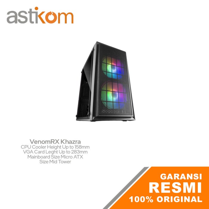 Jual Casing PC VenomRX Khazra M-ATX + 2 Fan RGB | Shopee Indonesia