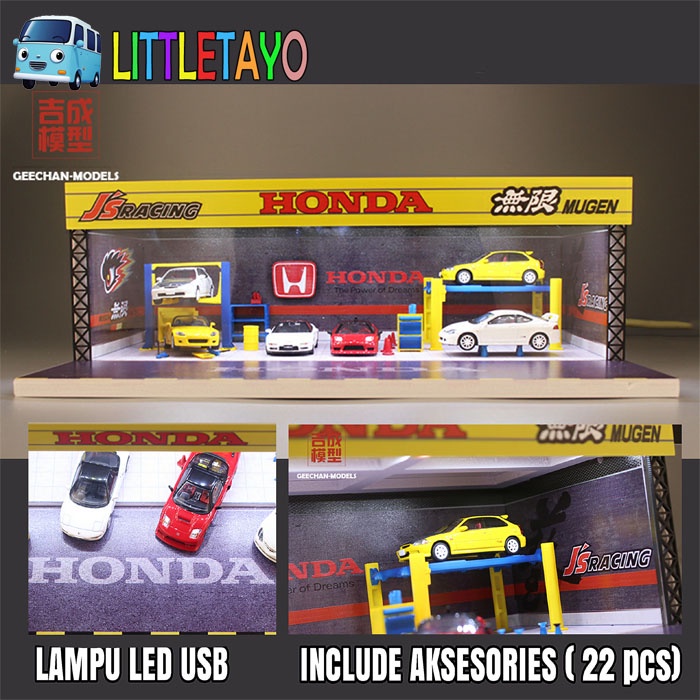 Jual GEECHAN 1/64 DIORAMA HONDA GARAGE SET with LED & ACC GC00010 ...