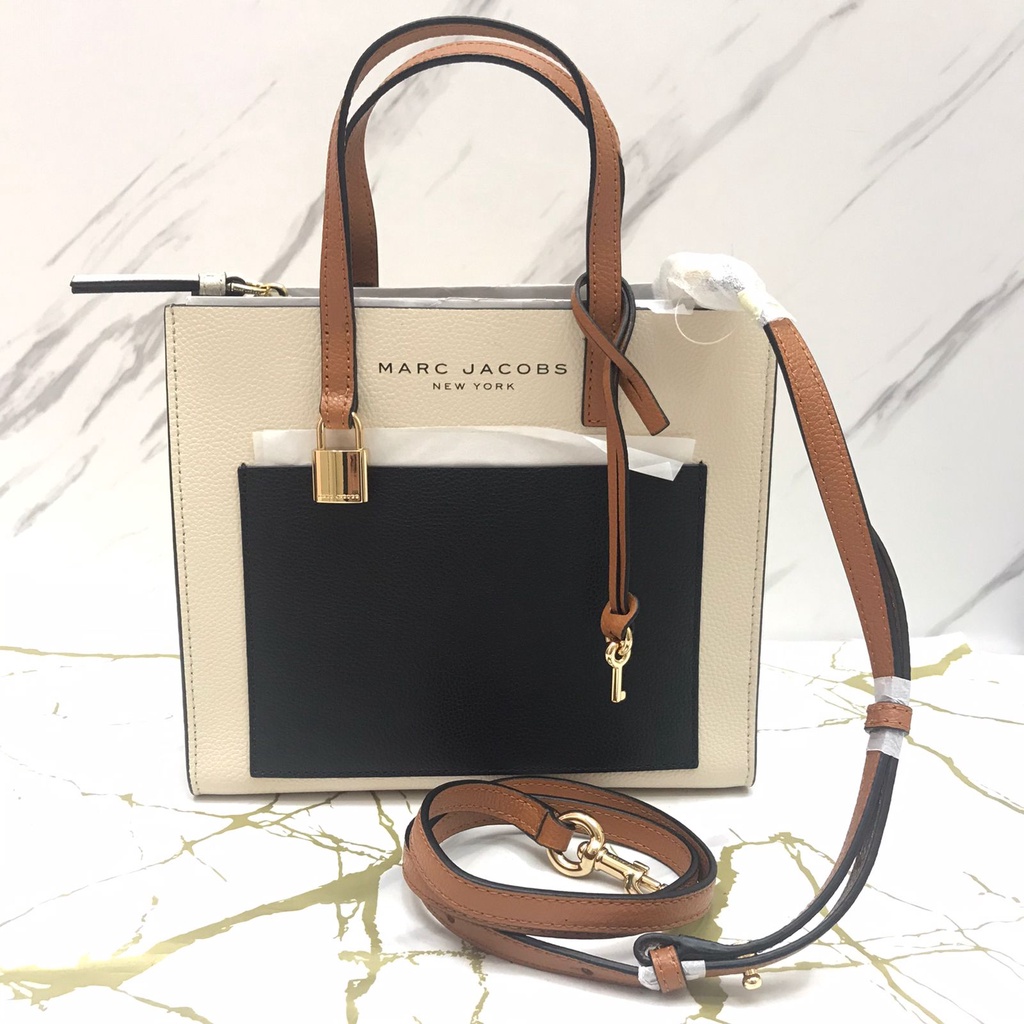 Jual Marc Jacobs Grind Mini Tote in Sandsheel Multi | Shopee Indonesia