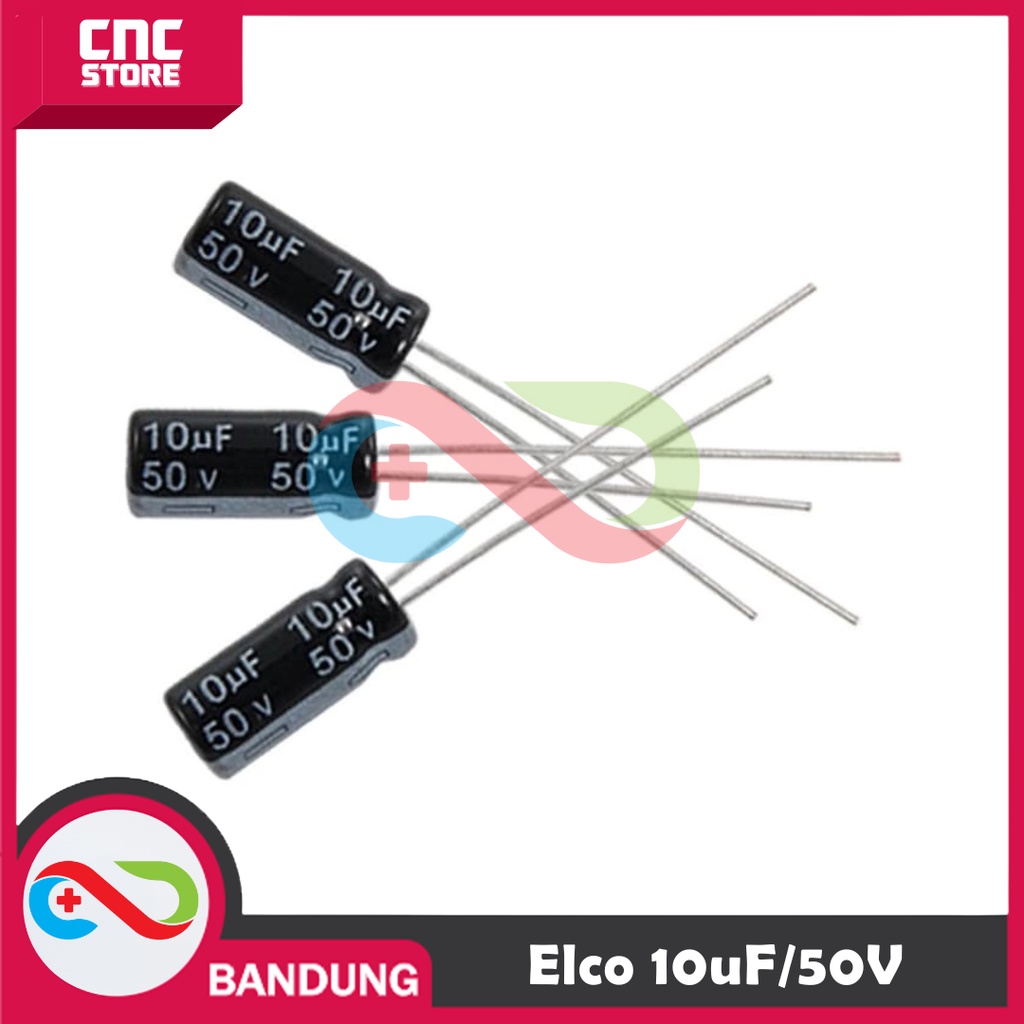Jual CAPACITOR ELECTROLYTIC ELCO KAPASITOR ELEKTROLIT ELKO 10UF 10UF/50V | Shopee Indonesia