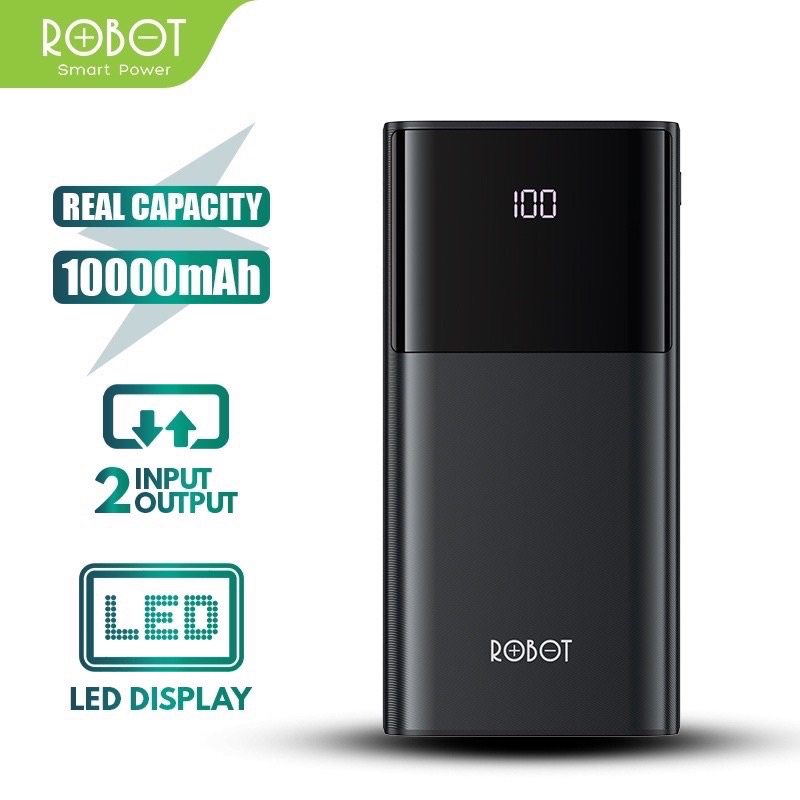 Jual POWER BANK ROBOT RT-190S TAMPILAN LED 10000mAh DUAL INPUT OUTPUT ...
