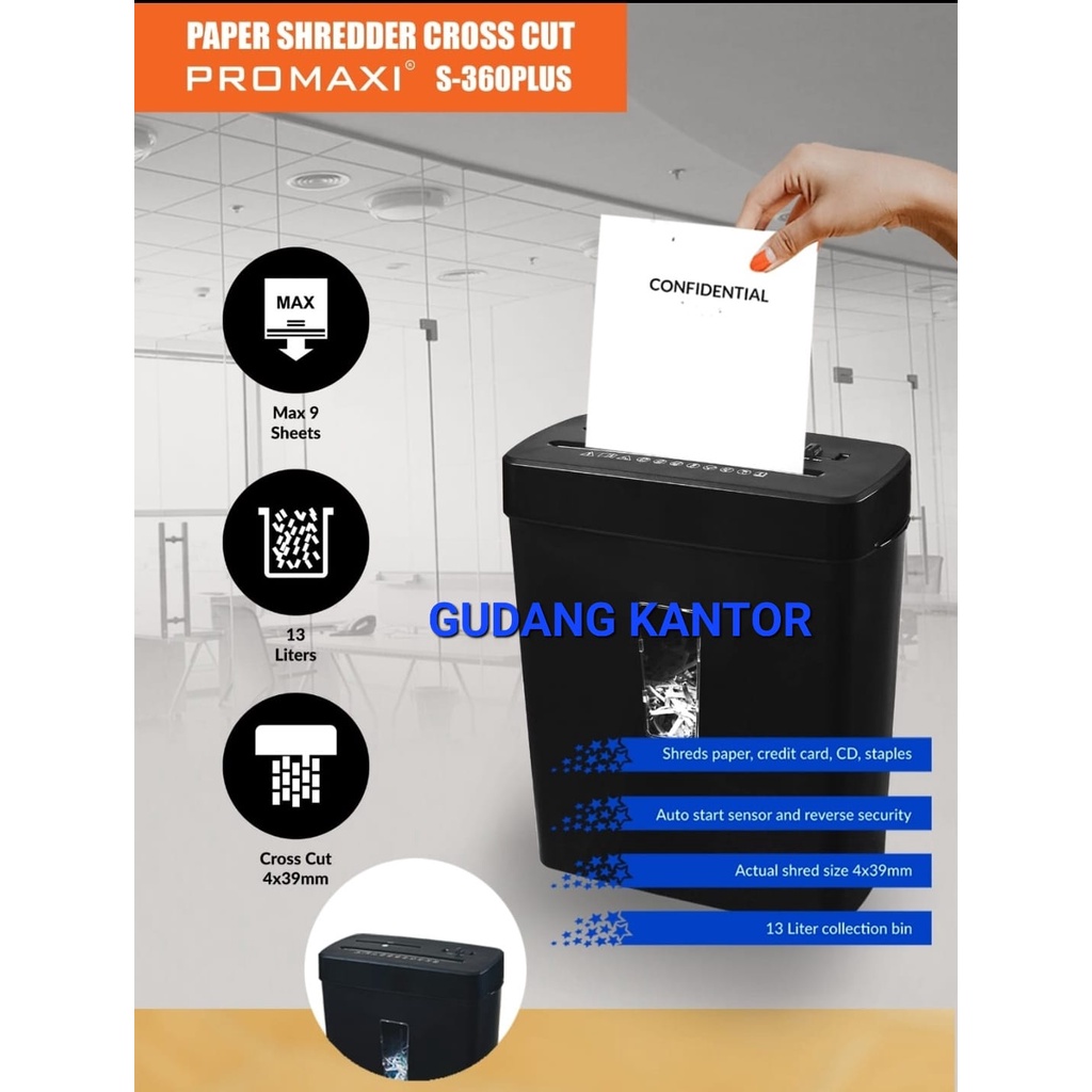 Jual Paper Shredder PROMAXI S-360 Plus - Mesin Alat Penghancur Pemotong ...