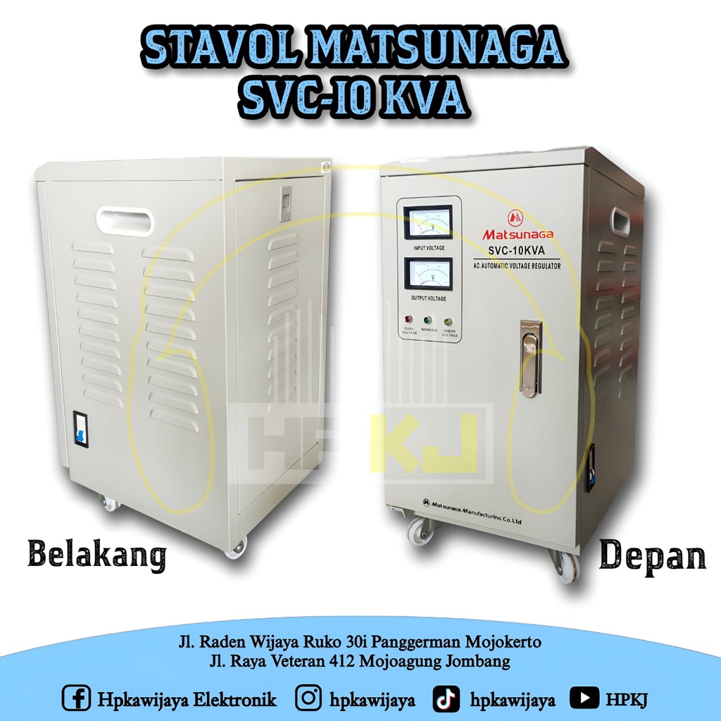 Jual STABILIZER MATSUNAGA 10000 WATT - STAVOL SVC-10KVA - MATSUNAGA ...