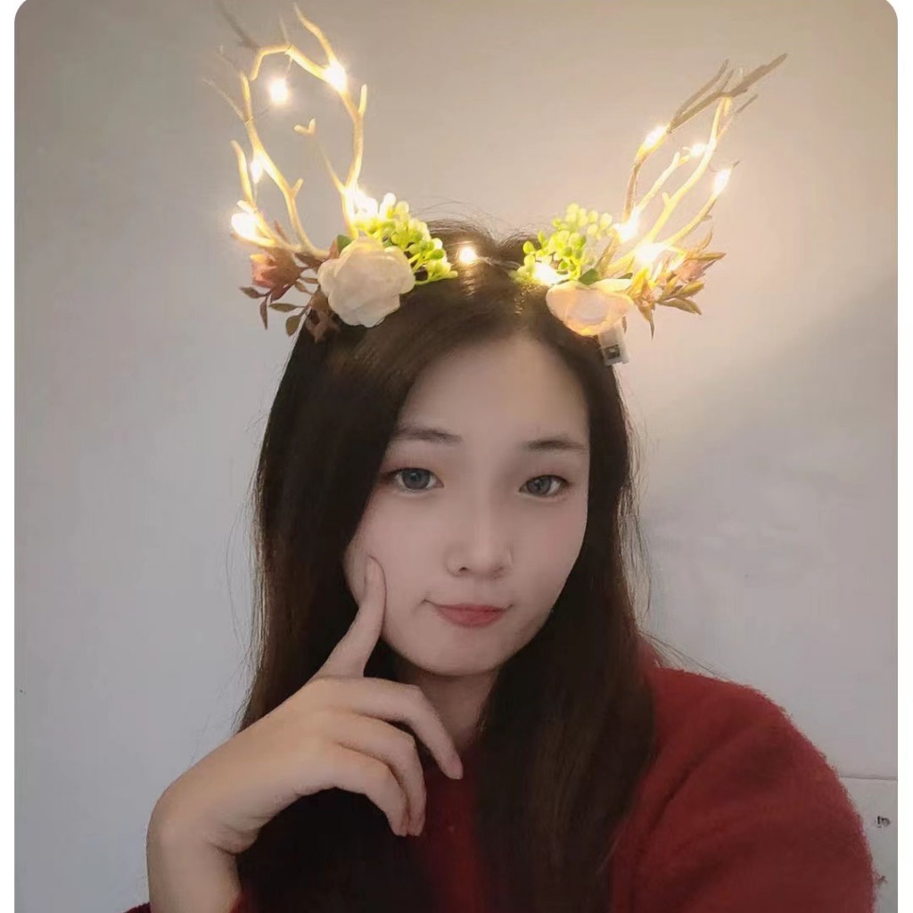 Jual cod ready Bando Tanduk Dengan Lampu LED Nyala Luminous Bando Natal ...