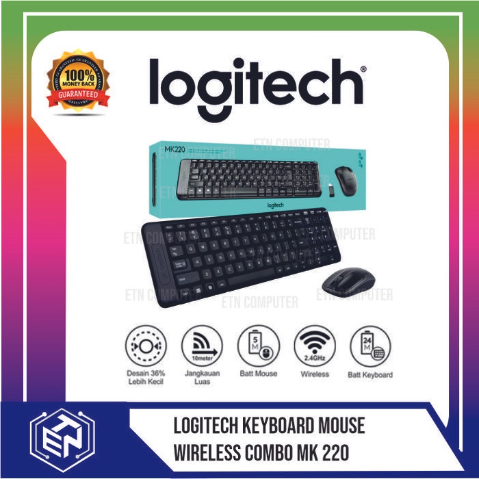 Jual Logitech Wireless Mouse Keyboard MK220 Combo / MK 220 Wireless Ori ...