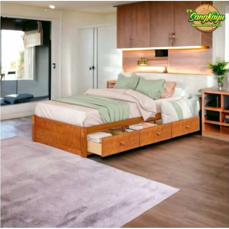 Jual Divan Kayu laci Divan kayu minimalis Ranjang kayu Ranjang matras 8 ...