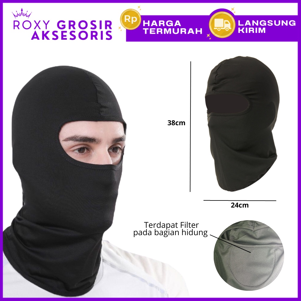 Jual Masker Ninja Hitam / Sarung Muka Hitam Full Face / Masker ...