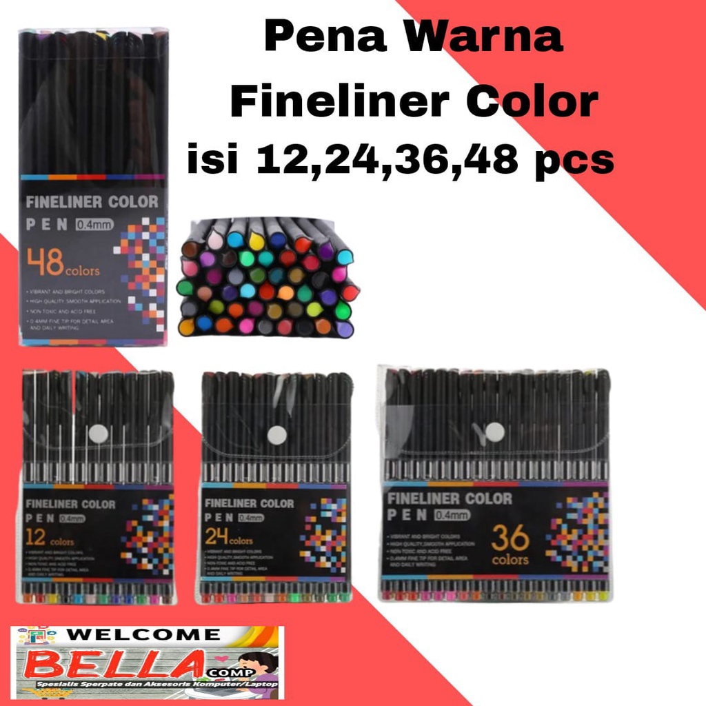Jual Tlevino Pena Warna Drawing Pen Fine Point Art Watercolor 0.4mm ...