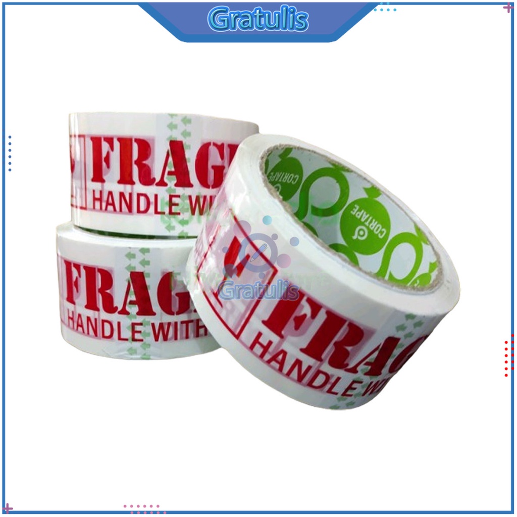 Jual LAKBAN FRAGILE CORTAPE / SOLATIP BESAR PUTIH / SOLASI JANGAN DI ...