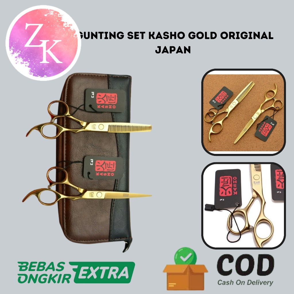 Jual Gunting set gold original japan | Gunting lurus dan sasak ( Paket ...