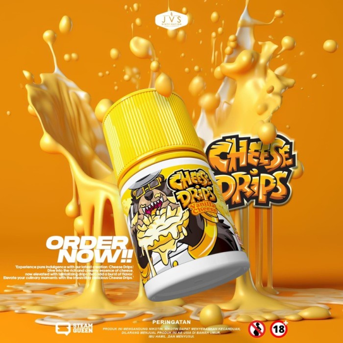 Jual CHEESE DRIPS VANILLA CHEESE 60ML FREEBASE BY JVS STEAM QUEEN ...