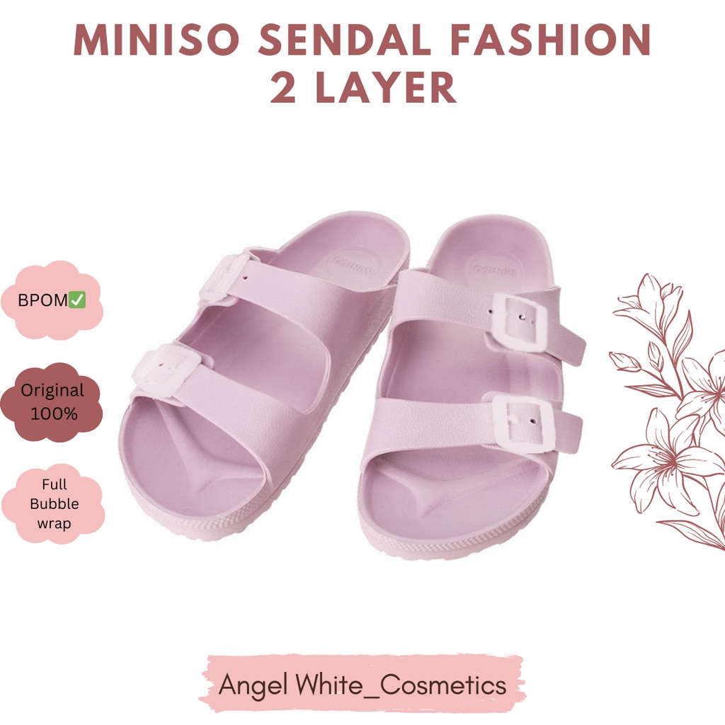 Jual MINISO SENDAL FASHION 2 LAYER | Shopee Indonesia