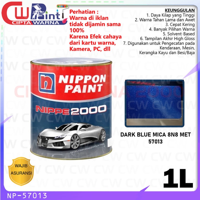 Jual Nippon Nippe 2000 Cat Kayu Besi Metallic 1 Liter-NIPSEA-DBlue Mica ...
