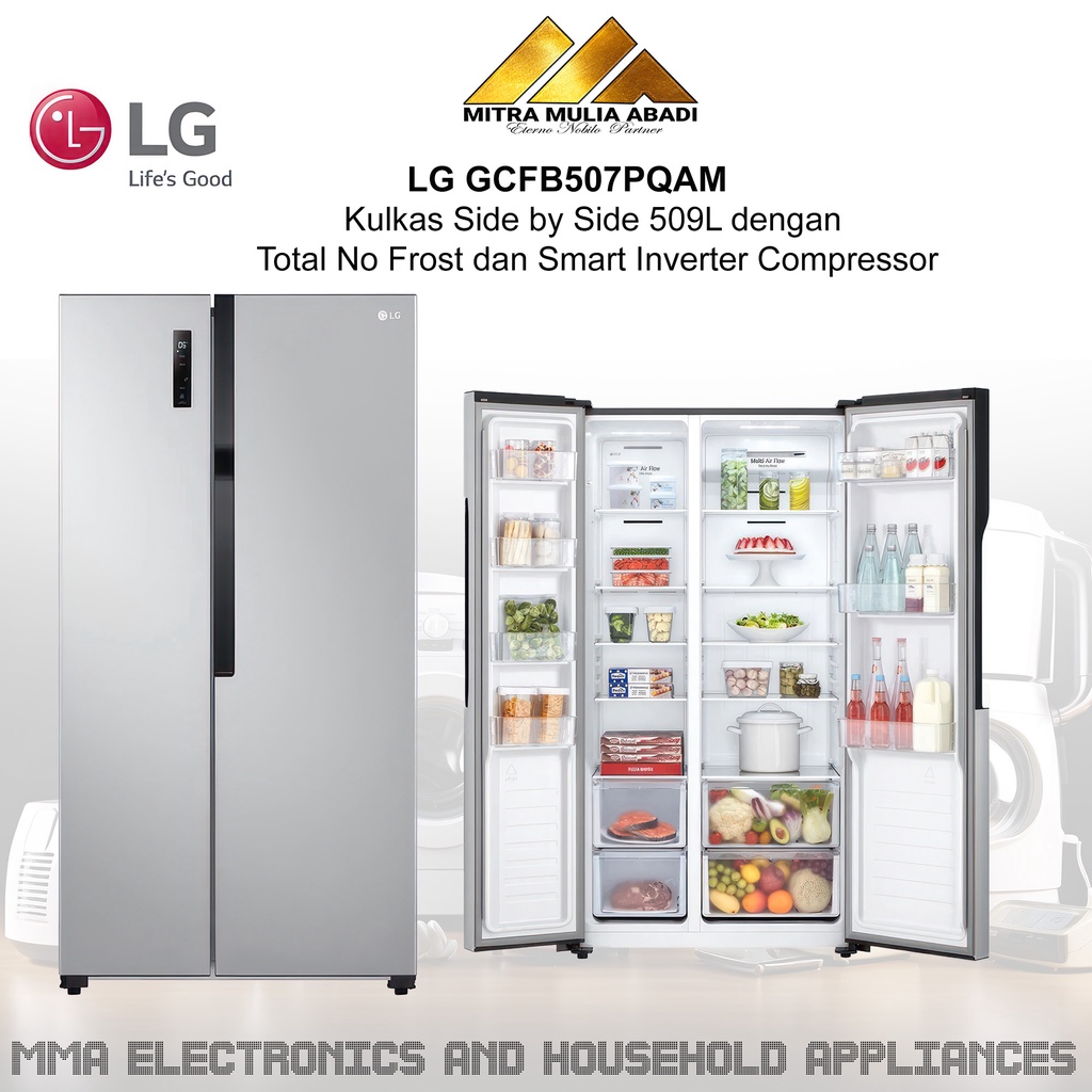 Jual Kulkas LG Side by Side GCFB507PQAM Smart Inverter Compressor 509 ...