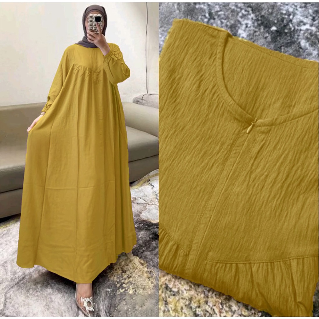 Jual NEW PRODUK!! GAMIS POLOS VIRAL BAHAN CRINKLE AIRFLOW / GAMIS ...