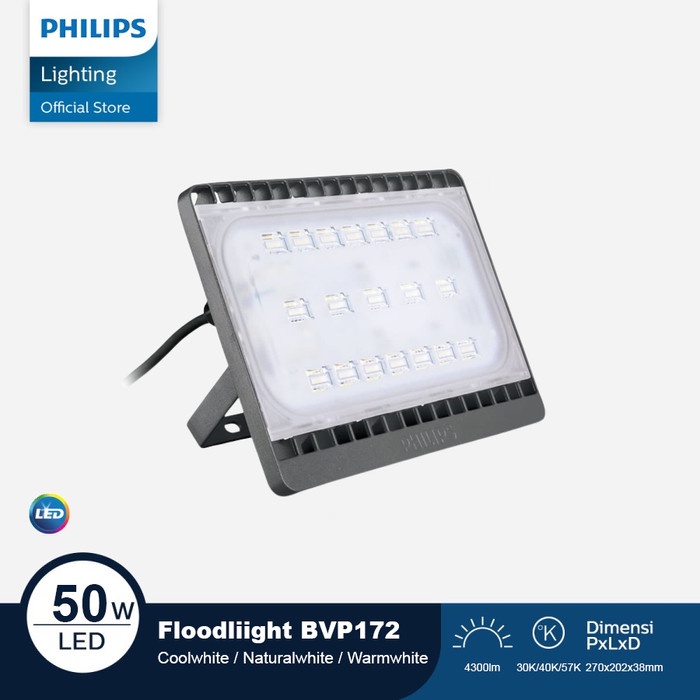 Jual PHILIPS BVP172 50W LED Flood Light 4300lm Wide Beam - Putih | Shopee Indonesia