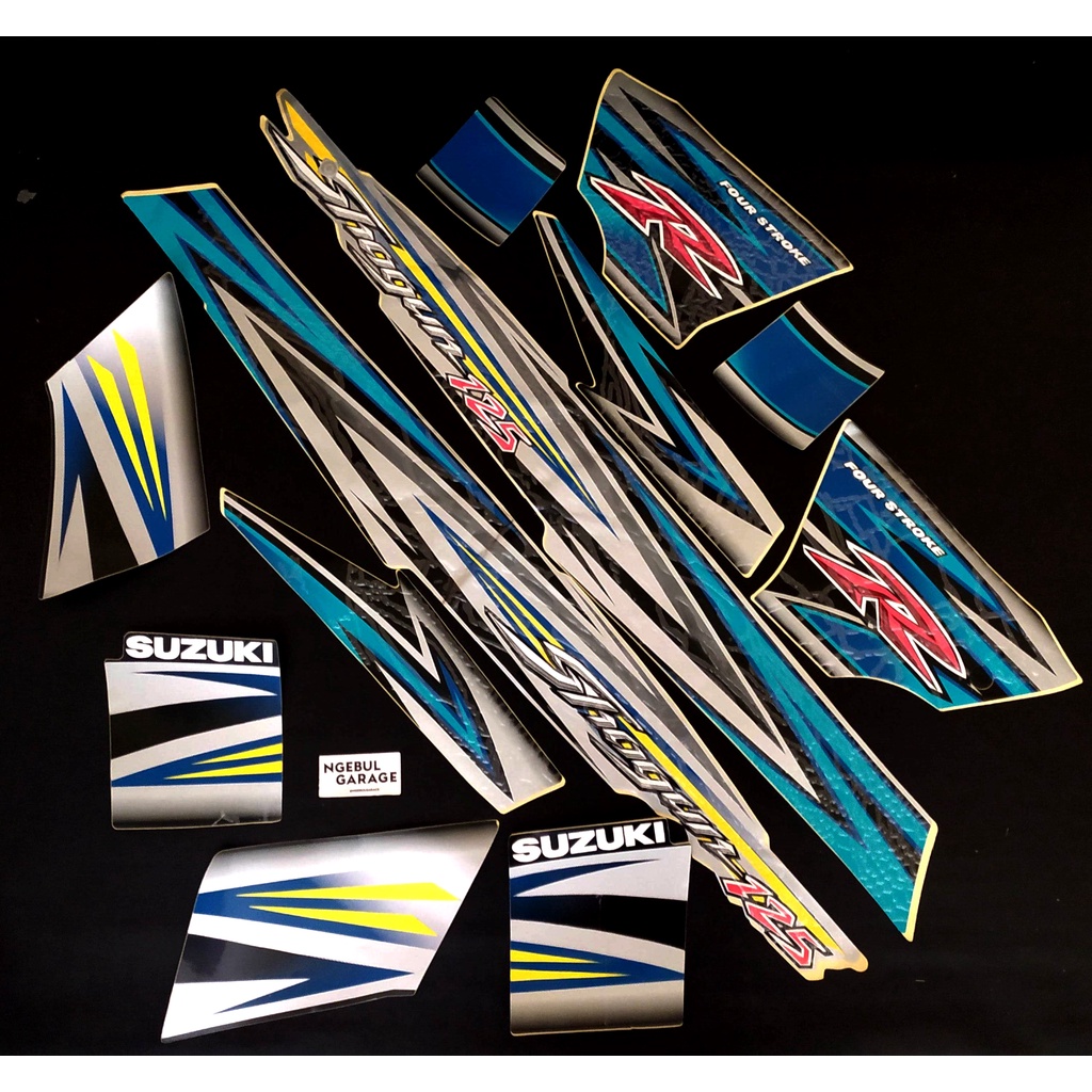 Jual Stiker Shogun 125 R 2005 Striping SUZUKI BIRU SILVER KUNING MERAH ...