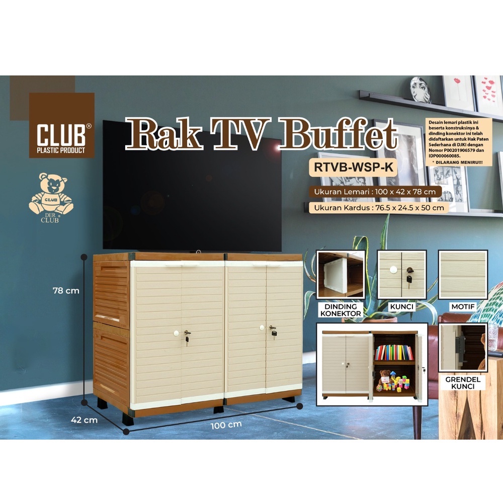 Jual Lemari TV merk CLUB Justin Twin Mini | Rak TV Buffet | RTV Club ...