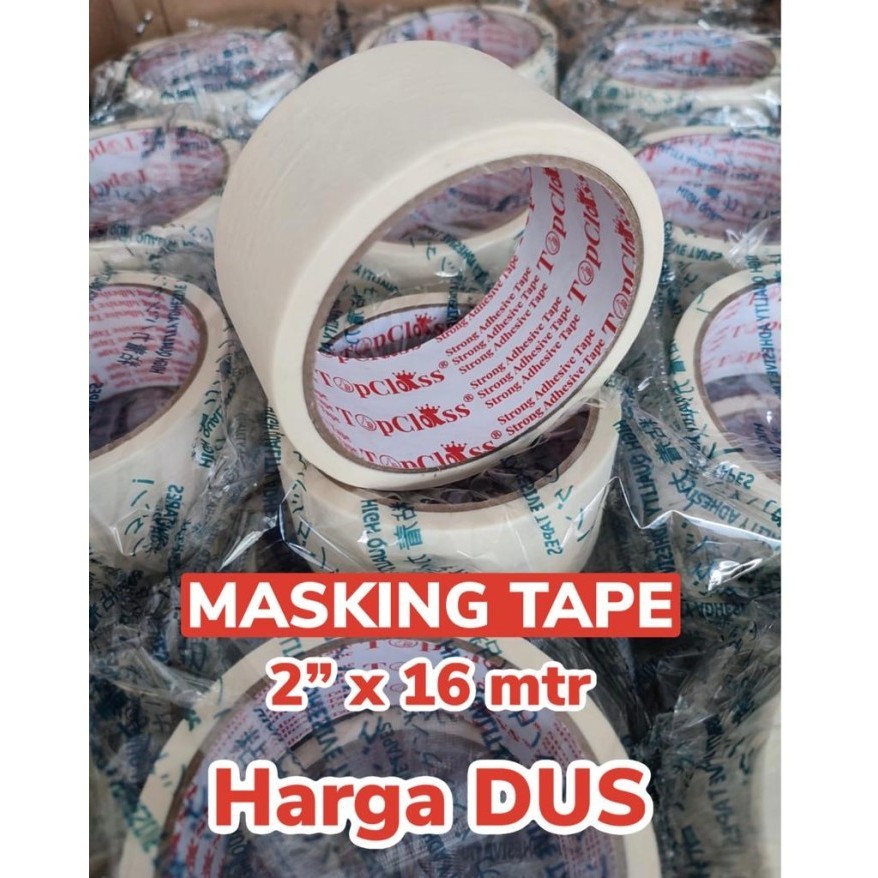 Jual LAKBAN KERTAS / MASKING TAPE 2 " x 16 METER Harga DUSAN Murah ...