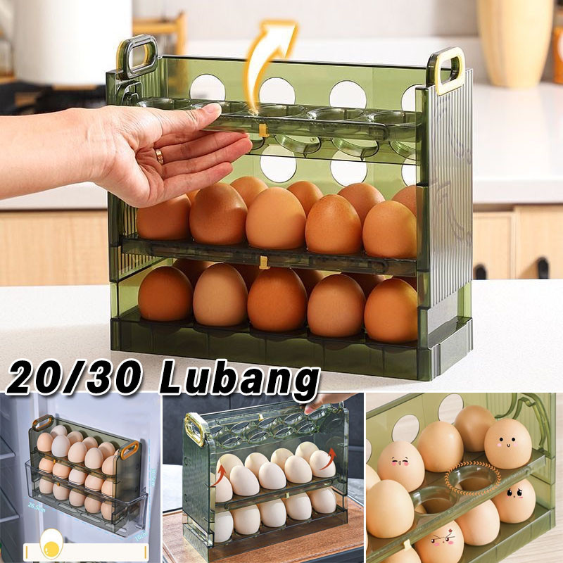 Jual [20/30 Lubang] Tempat Telur 2/3 Tingkat /Egg Storage /Rak Telur 2 ...