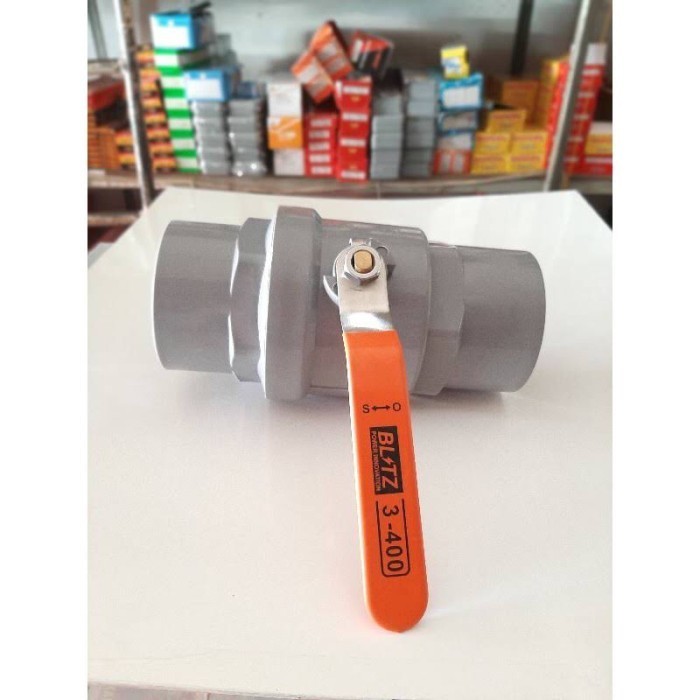 Jual Stopkran 1/2 pvc handle besi / Ball valve 1/2 inch pvc | Shopee Indonesia