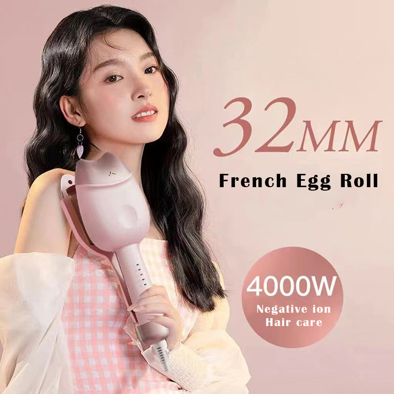 Jual 32mm Hair Curler Ceramic Curling Iron Big Wave Deep Wavy Splint ...