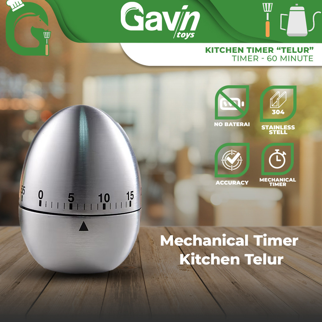 Jual Timer Dapur Unik Bentuk Telur Timer Mekasnik Masak Baking Kue ...