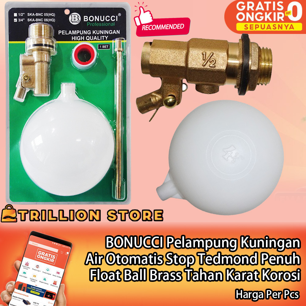 Jual BONUCCI Pelampung Tandon Tower Toren Air Otomatis Bola Kuningan ...