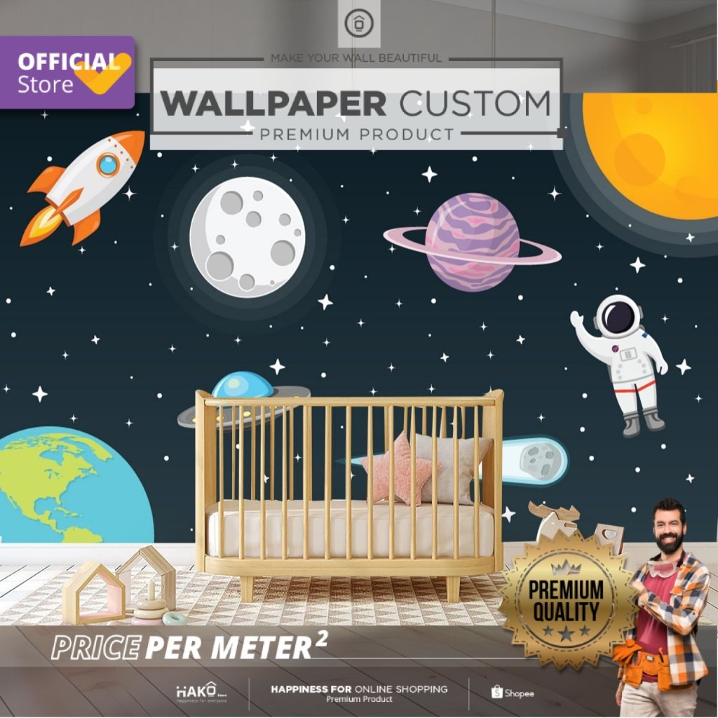Jual Wallpaper Custom Kamar Anak | Gambar Astronot dan Angkasa 3.1 A ...