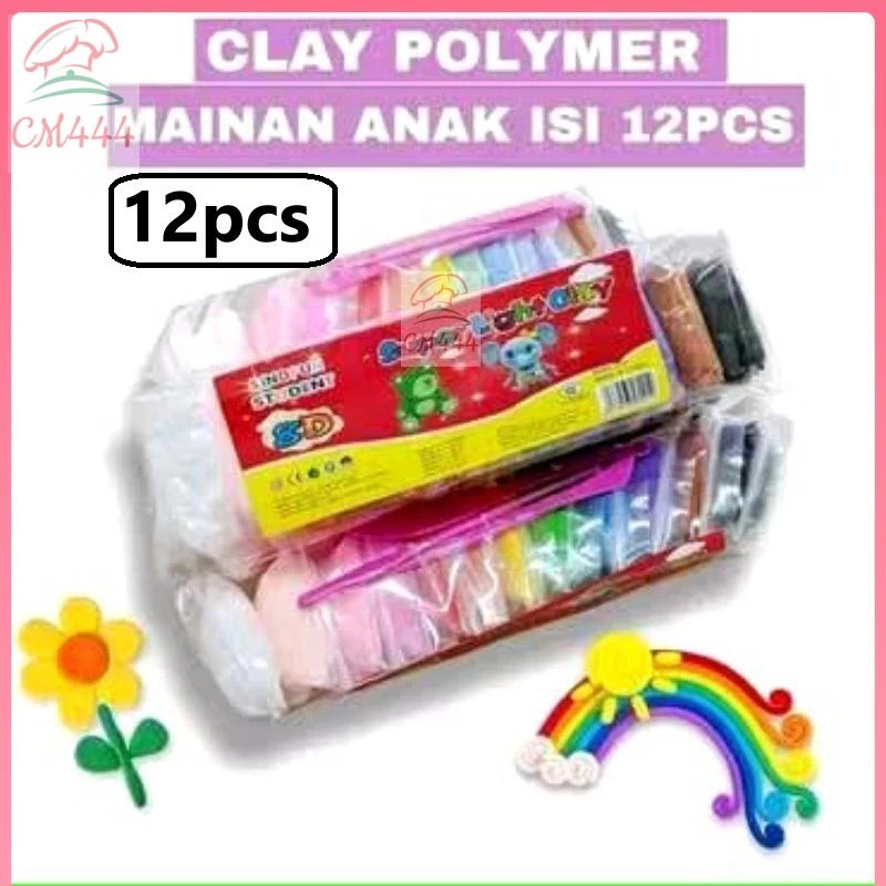 Jual CLAY POLYMER MAINAN ANAK EDUKASI Isi 12pcs | Shopee Indonesia