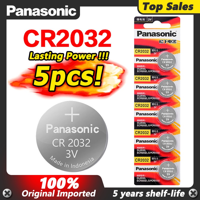 Jual 5Pcs Original CR 2032 Baterai Baru untuk PANASONIC CR2032 3V ...