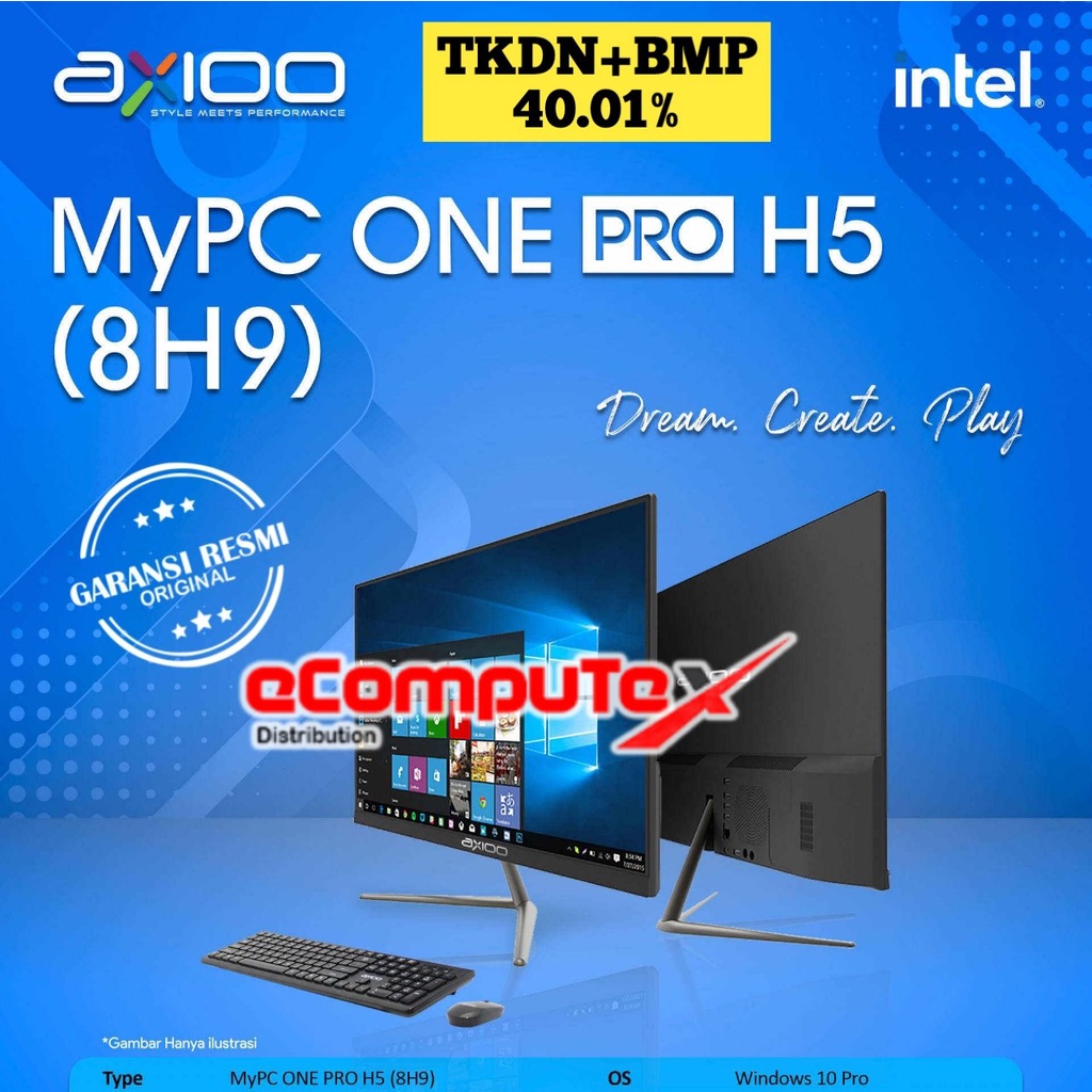 Jual PC AIO AXIOO MYPC ONE PRO H5 (8H9) i5-8259U RAM 8GB 1TB 21.5"FHD ...