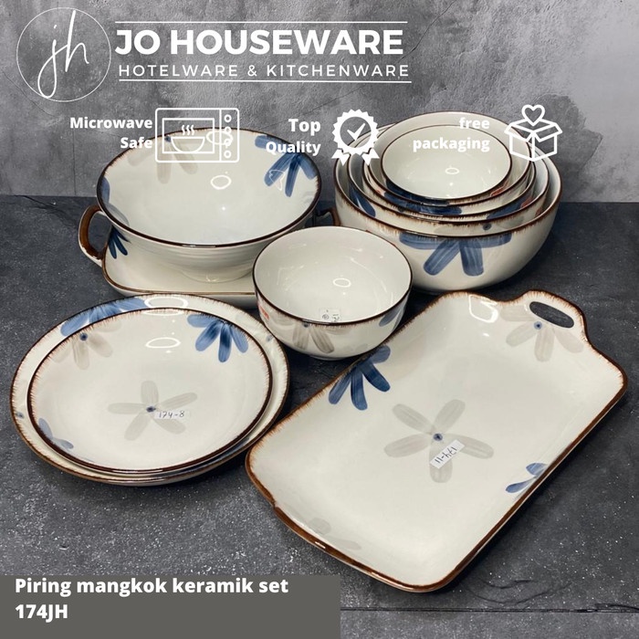 Jual Alat makan keramik set premium / mangkok piring nampan keramik ...