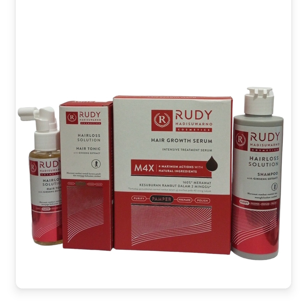 Jual Paket Rudy Hadisuwarno 3 in 1 ( Hair Tonik Rudi 100 ml + Shampo ...