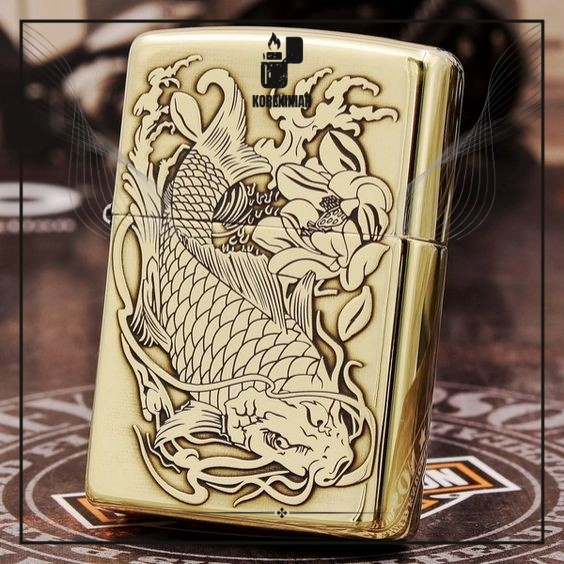 Jual korek api Zp gold motif batik ikan koi full side original ping ...