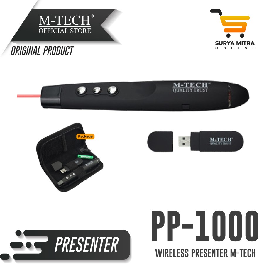 Jual M-Tech Laser Pointer PP1000 Wireless Presenter | Shopee Indonesia