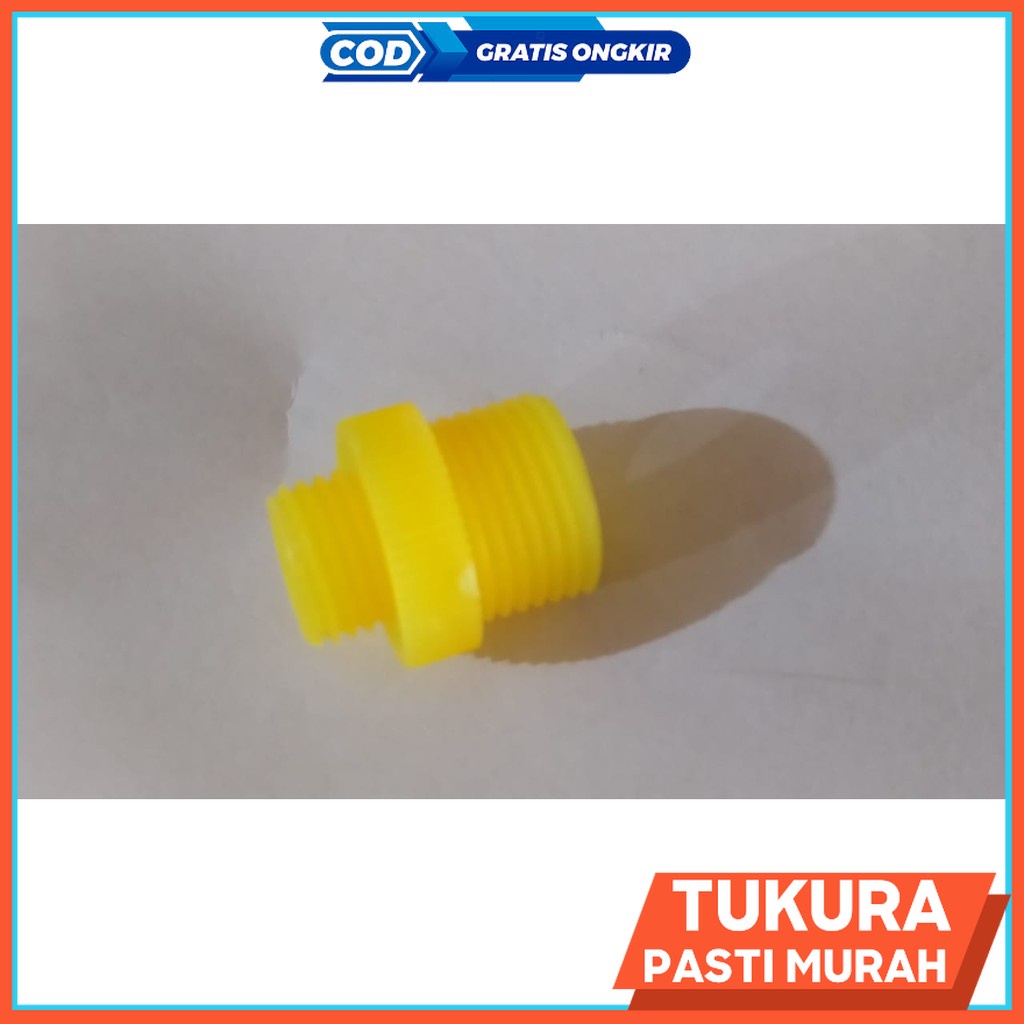Jual Nipple Pompa DC Drat 18mm ke Drat 1/4 Inch - Plastik Kuning Drat ...
