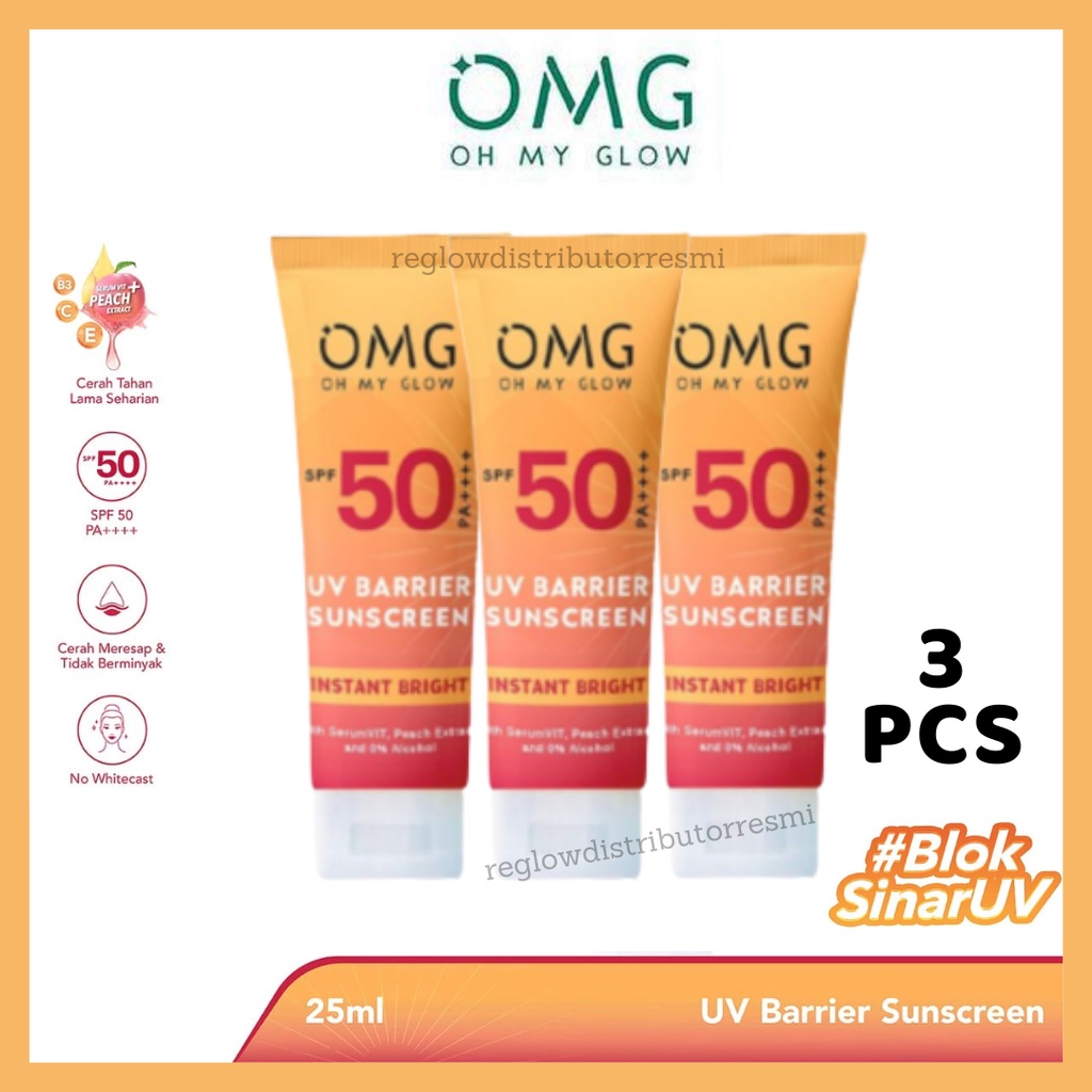 Jual OMG OH MY GLOW UV Barrier Sunscreen SPF 50 PA++++ 25 ml ...